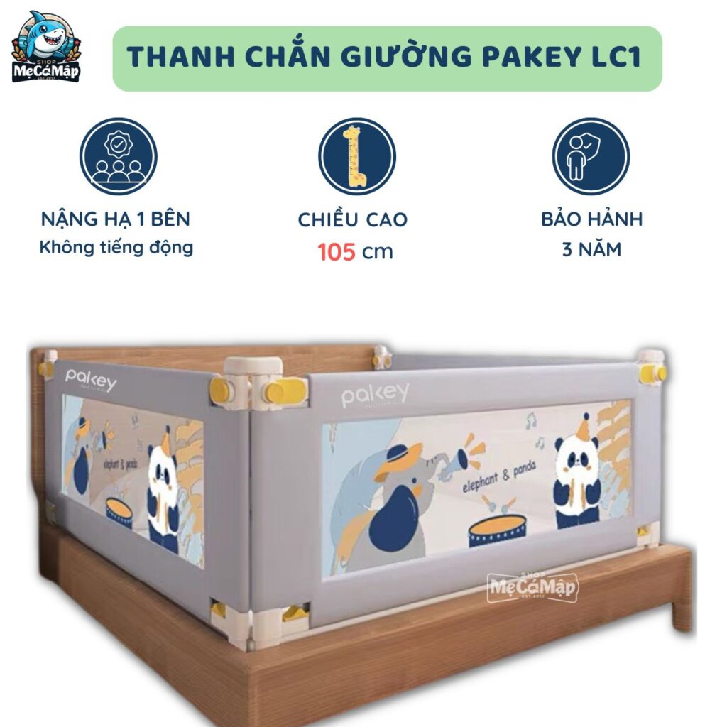 [TOP BÁN CHẠY] Thanh chắn giường cho bé Pakey LC1 chính hãng