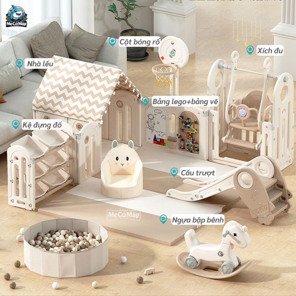 Quây cũi nhựa cho bé đa năng Pakey Moon House MH02-03 2025