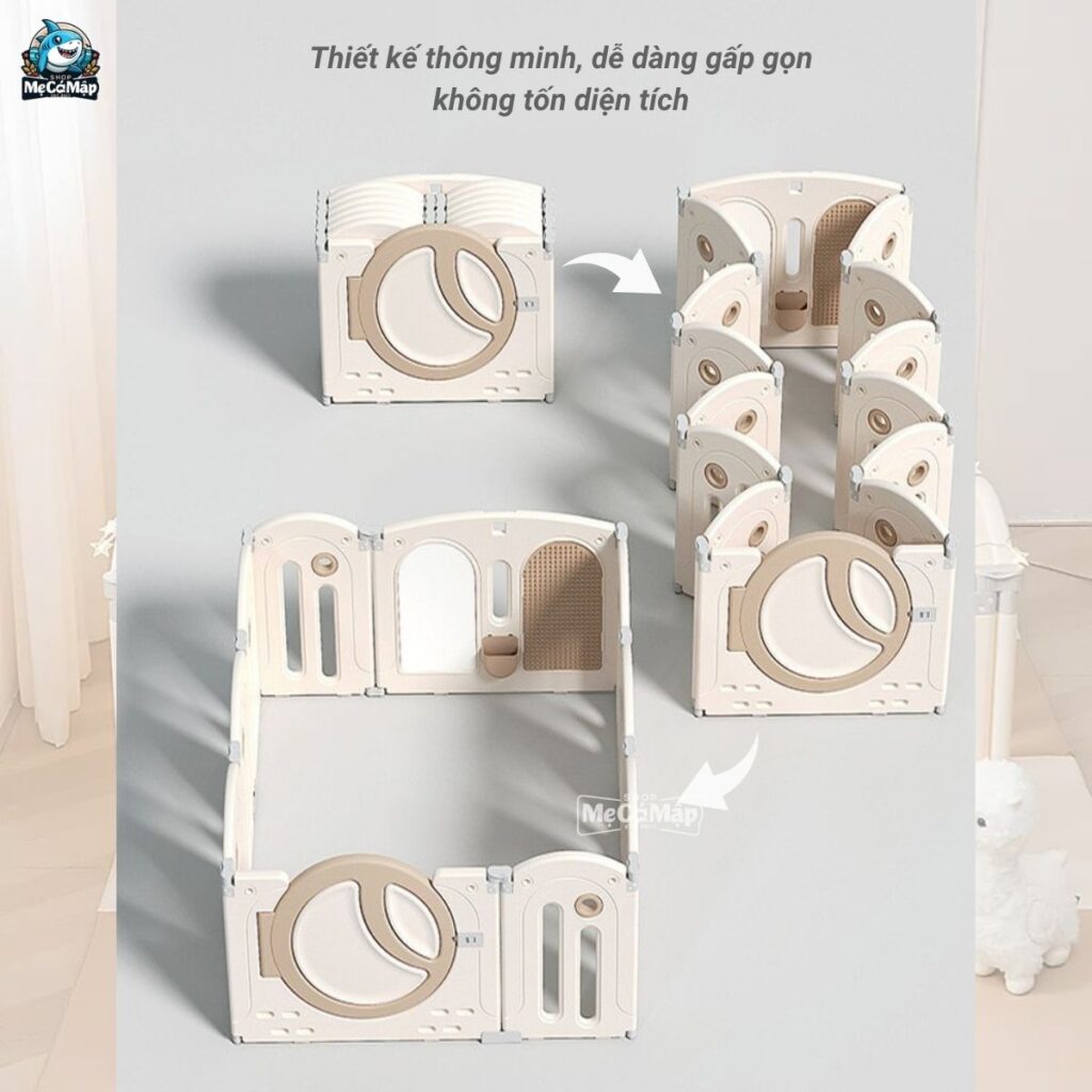 Quây cũi nhựa cho bé đa năng Pakey Moon House MH02-03 2025